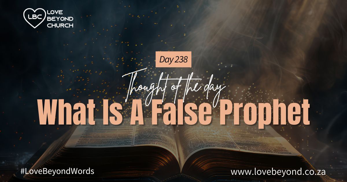 Day 238 What Is A False Prophet - Love Beyond Church